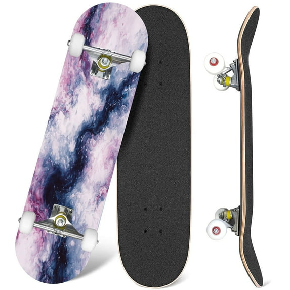 31'' Complete Skateboard 7 Layer Canadian Maple Double Kick Deck ...