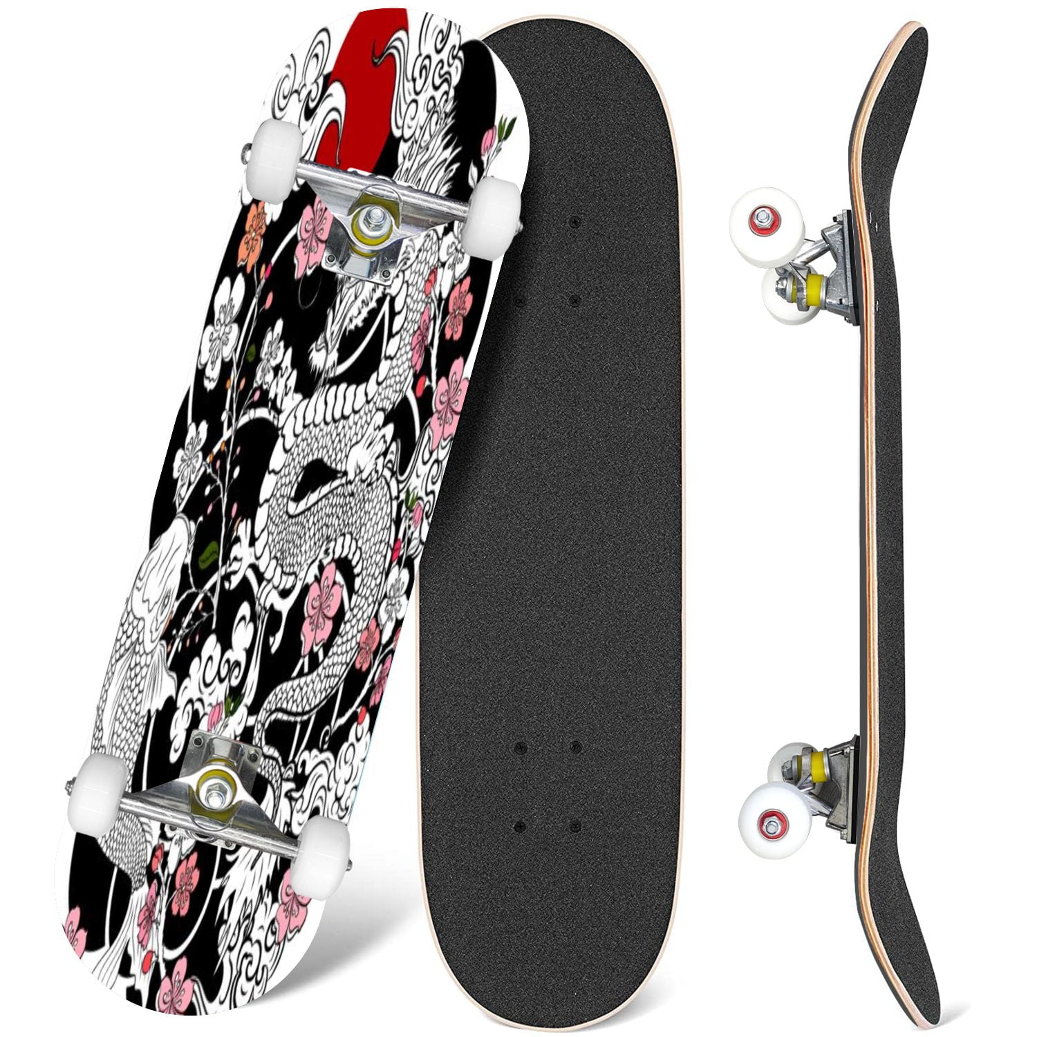 31'' Complete Skateboard 7 Layer Canadian Maple Double Kick Deck ...