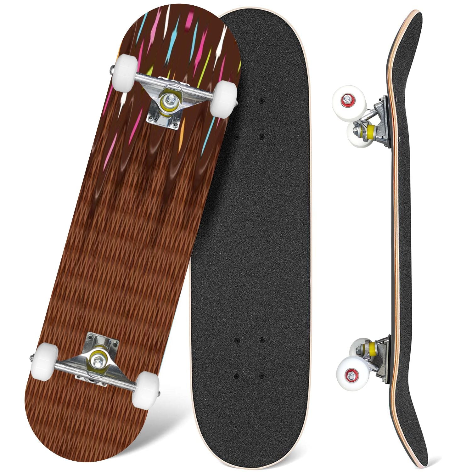31'' Complete Skateboard 7 Layer Canadian Maple Double Kick Deck ...