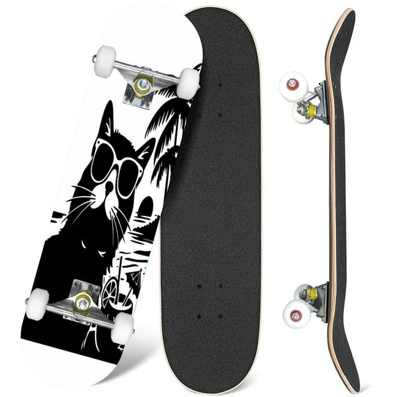 31'' Complete Skateboard 7 Layer Canadian Maple Double Kick Deck ...