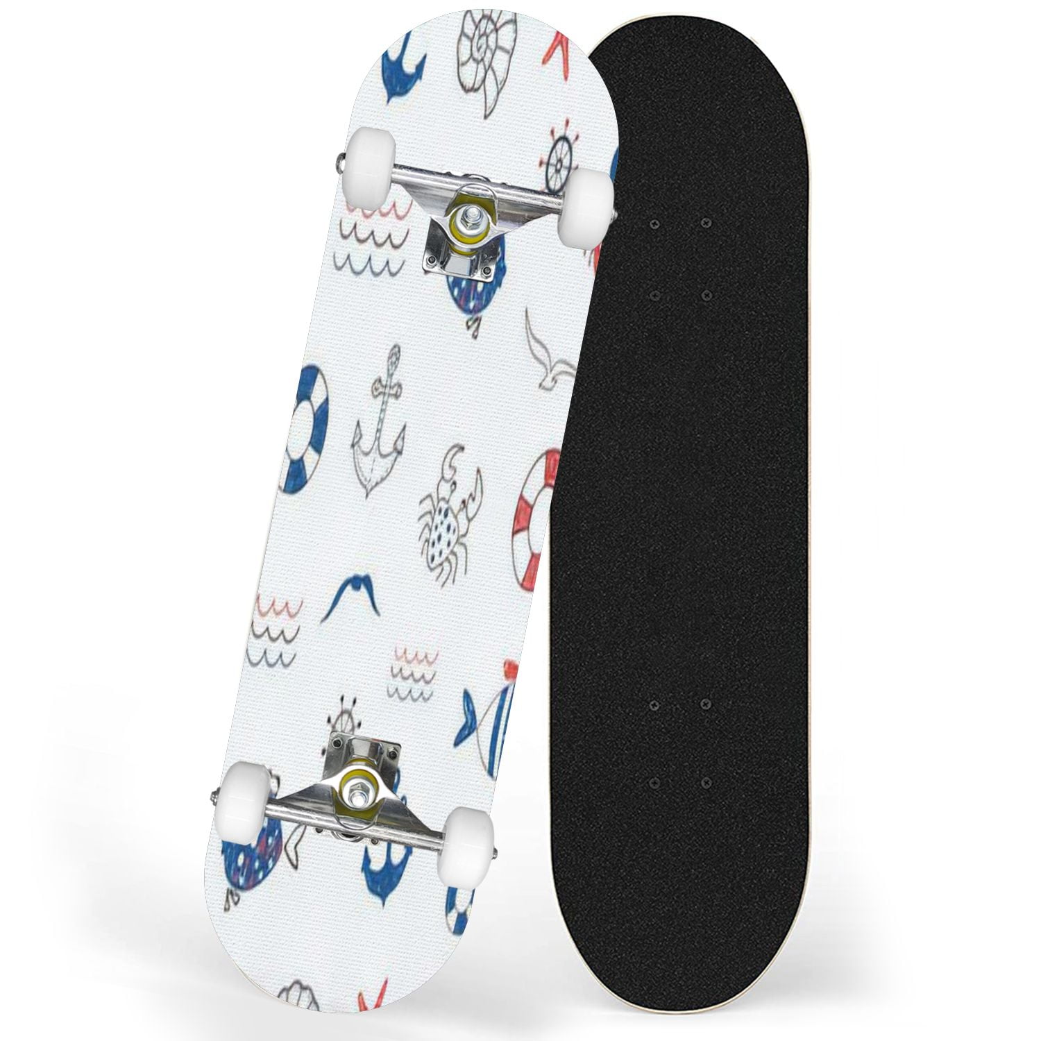 31'' Complete Skateboard 7 Layer Canadian Maple Double Kick Deck ...