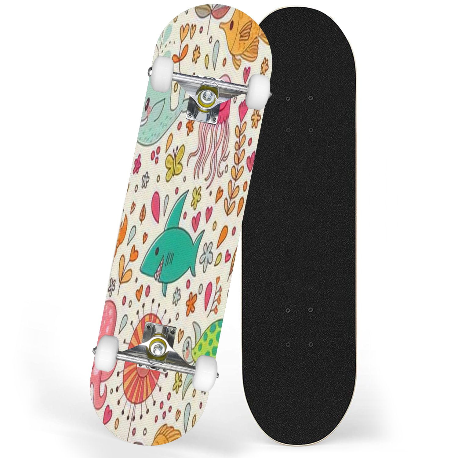 31'' Complete Skateboard 7 Layer Canadian Maple Double Kick Deck ...