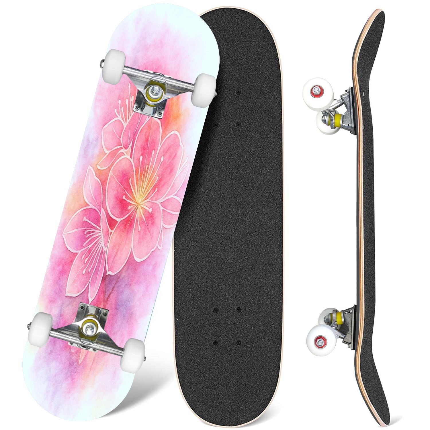31'' Complete Skateboard 7 Layer Canadian Maple Double Kick Deck ...