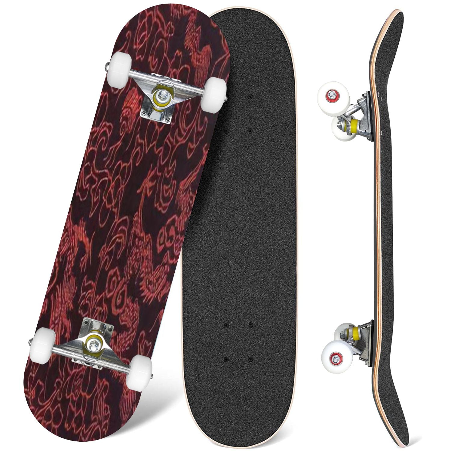 31'' Complete Skateboard 7 Layer Canadian Maple Double Kick Deck ...