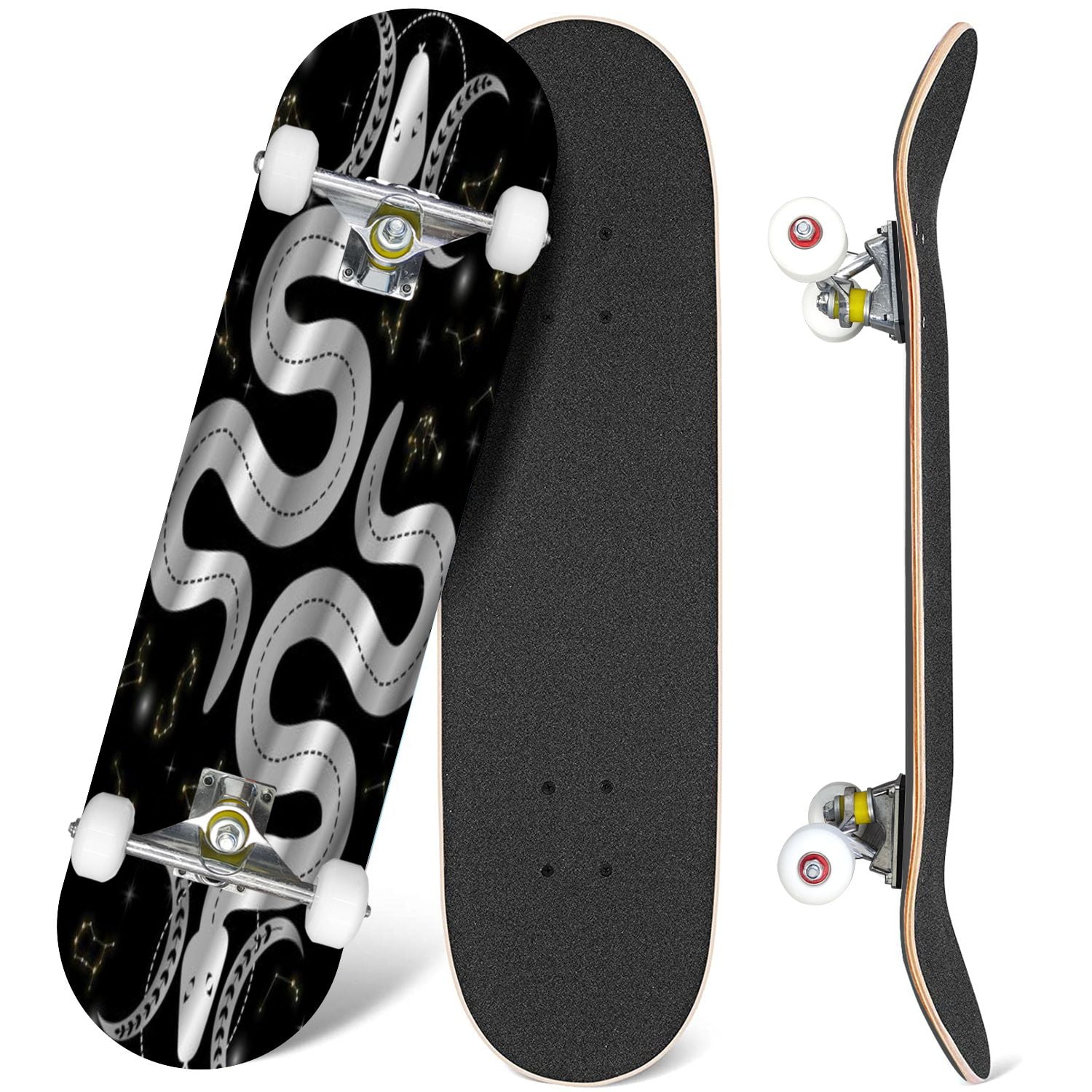 31'' Complete Skateboard 7 Layer Canadian Maple Double Kick Deck Skateboards Esoteric Mystical ...