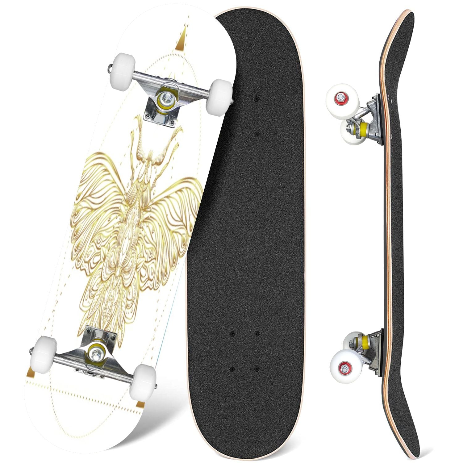 31'' Complete Skateboard 7 Layer Canadian Maple Double Kick Deck ...