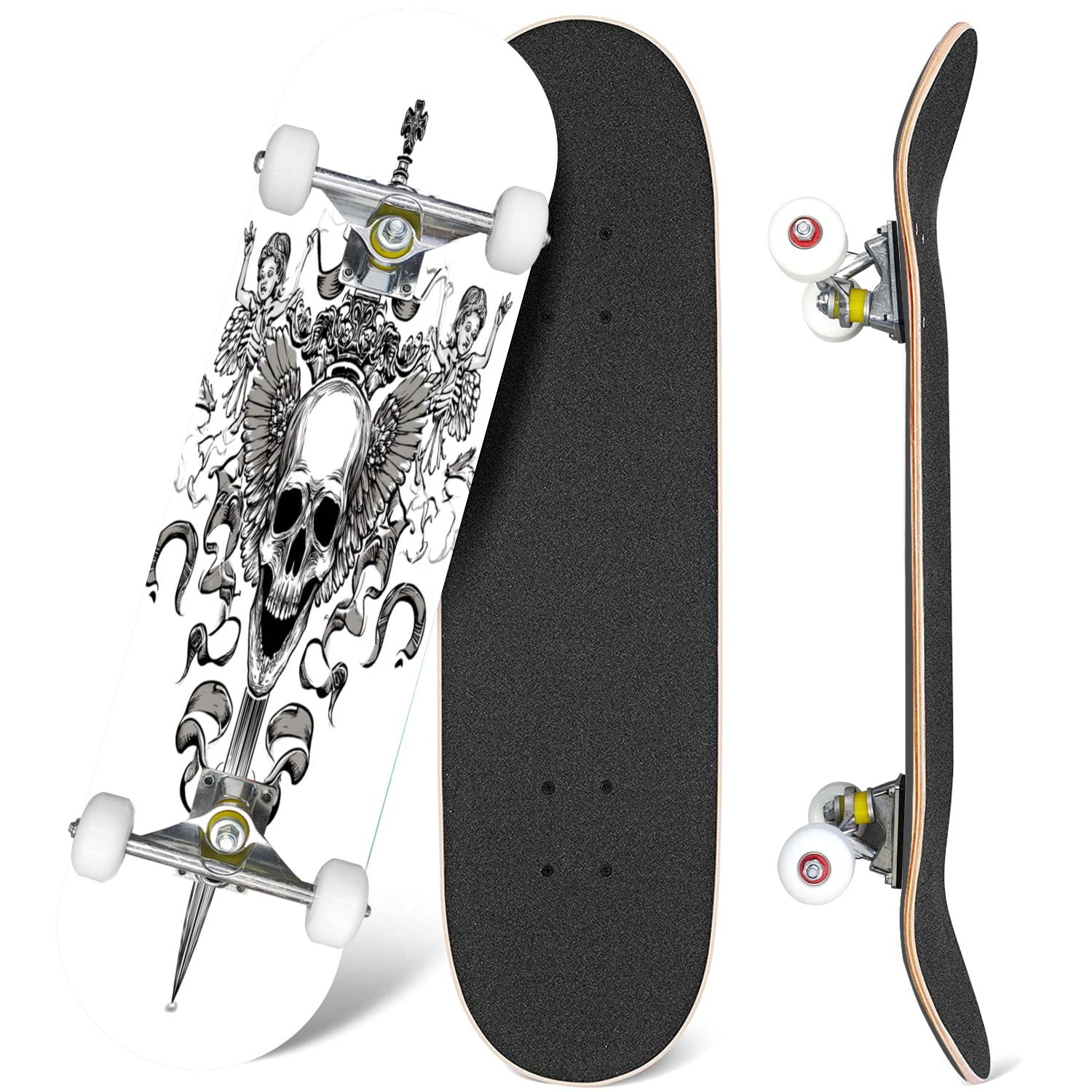 31'' Complete Skateboard 7 Layer Canadian Maple Double Kick Deck ...