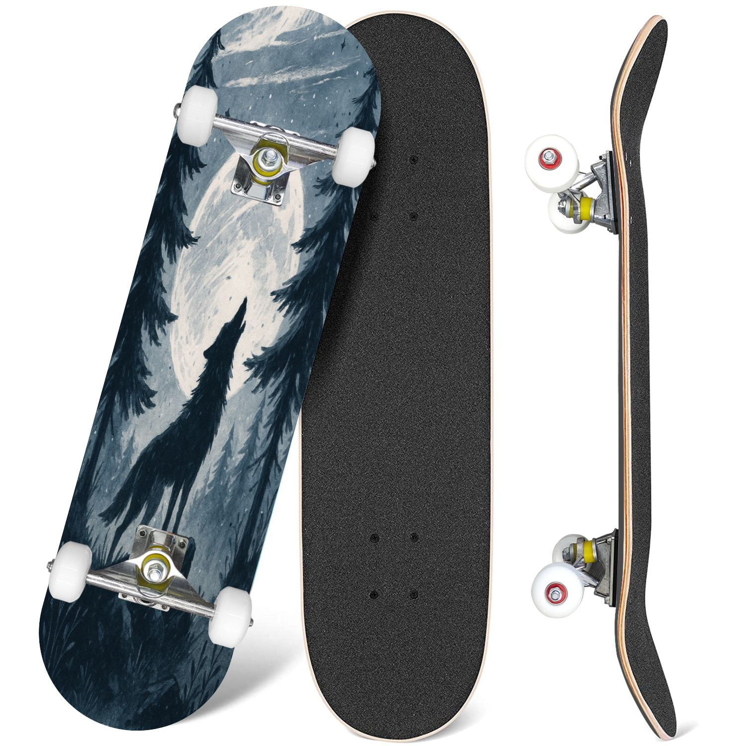 31'' Complete Skateboard 7 Layer Canadian Maple Double Kick Deck ...