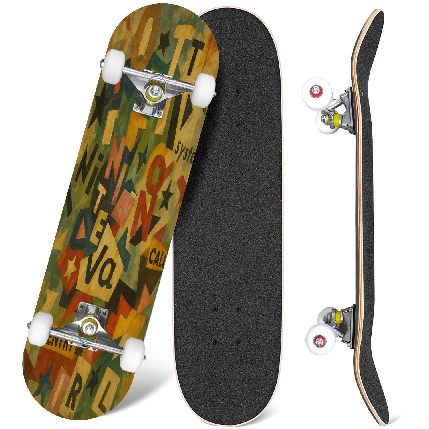 31'' Complete Skateboard 7 Layer Canadian Maple Double Kick Deck ...