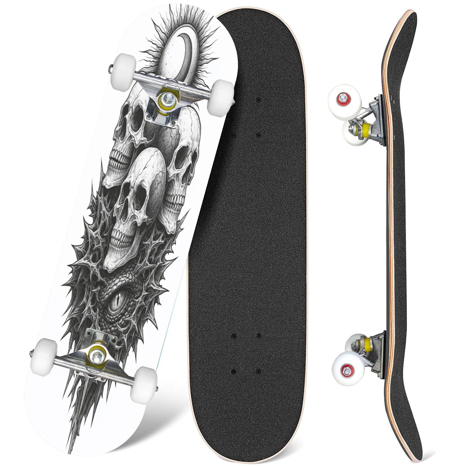 31'' Complete Skateboard 7 Layer Canadian Maple Double Kick Deck ...