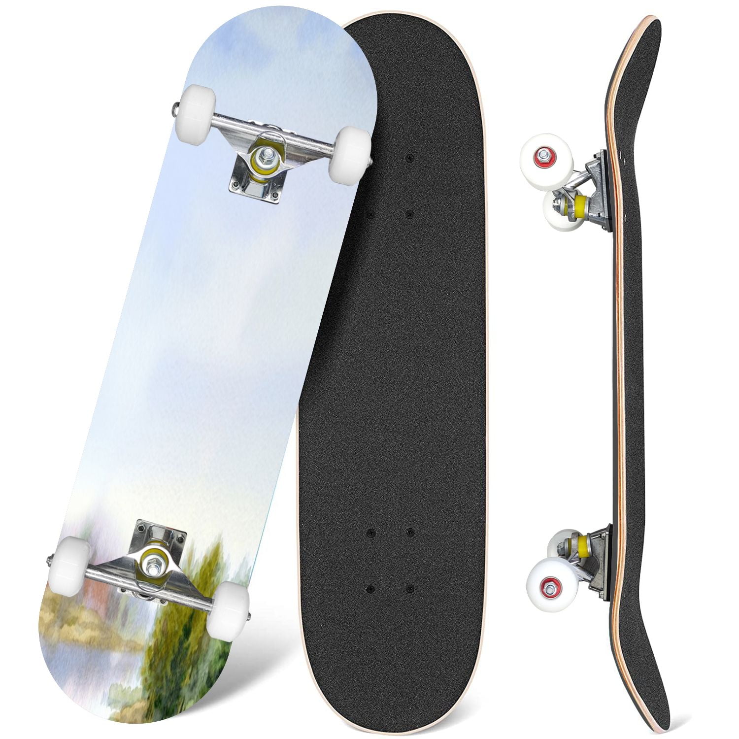 31'' Complete Skateboard 7 Layer Canadian Maple Double Kick Deck ...