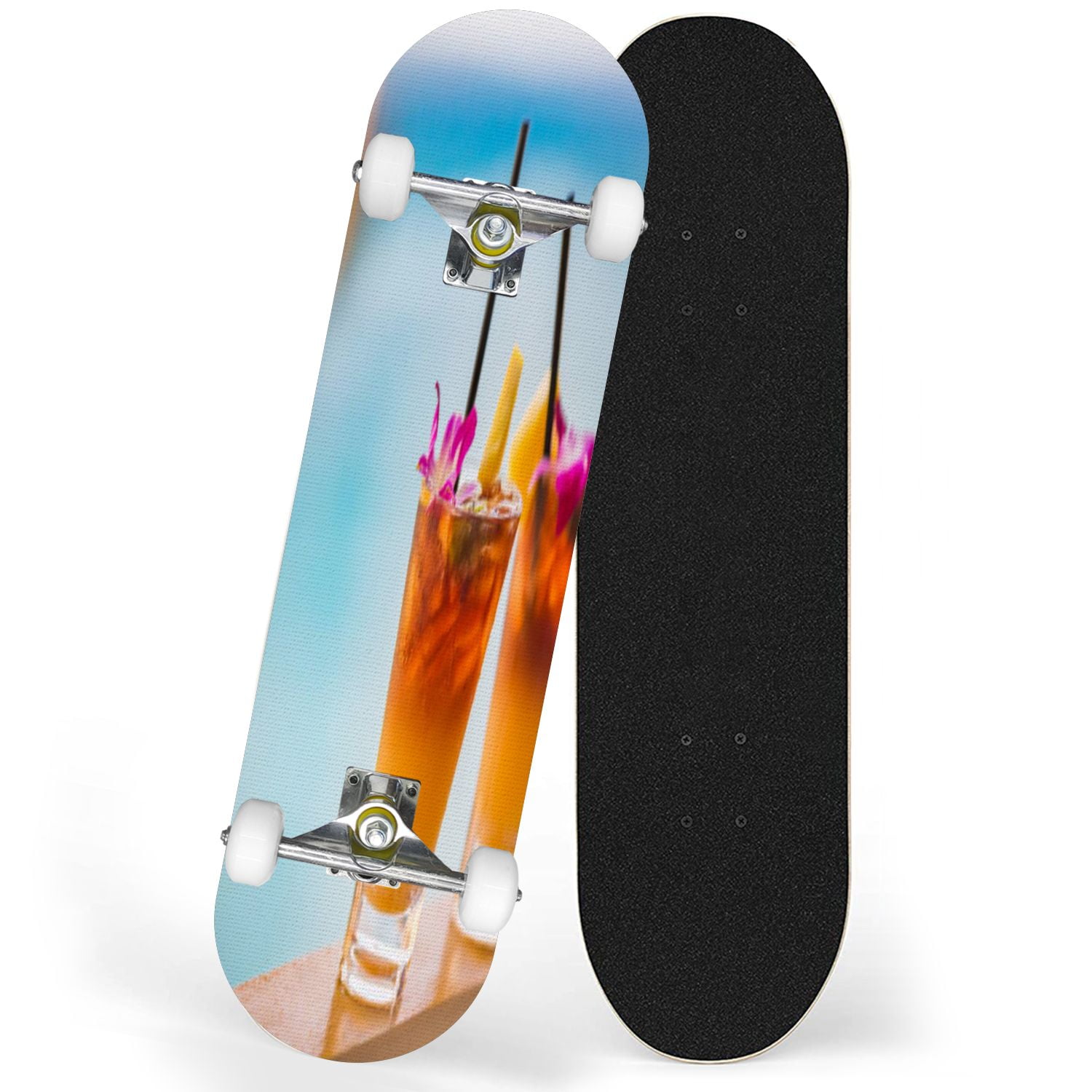 31'' Complete Skateboard 7 Layer Canadian Maple Double Kick Deck Skateboards Hawaii drinks ...
