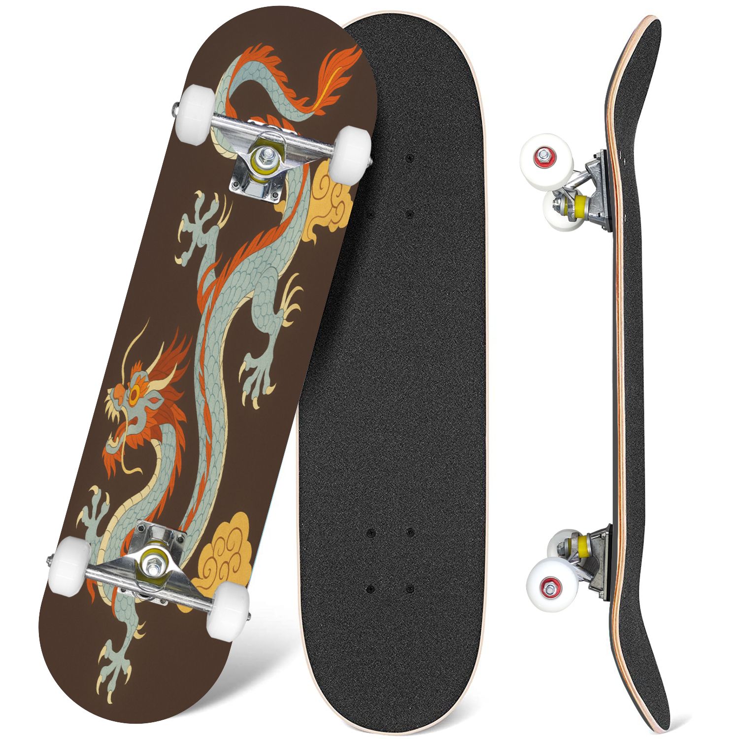 31'' Complete Skateboard 7 Layer Canadian Maple Double Kick Deck ...