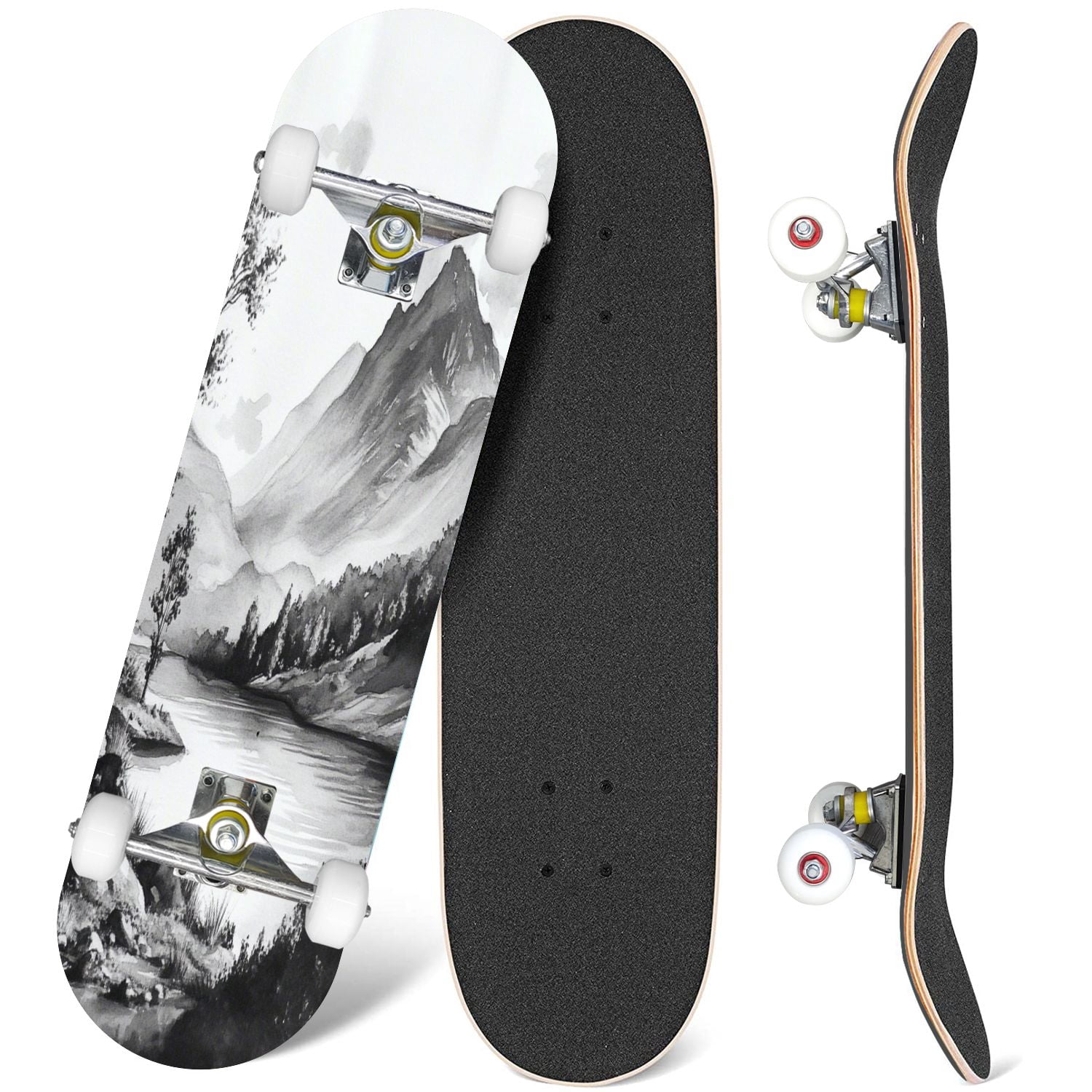 31'' Complete Skateboard 7 Layer Canadian Maple Double Kick Deck ...