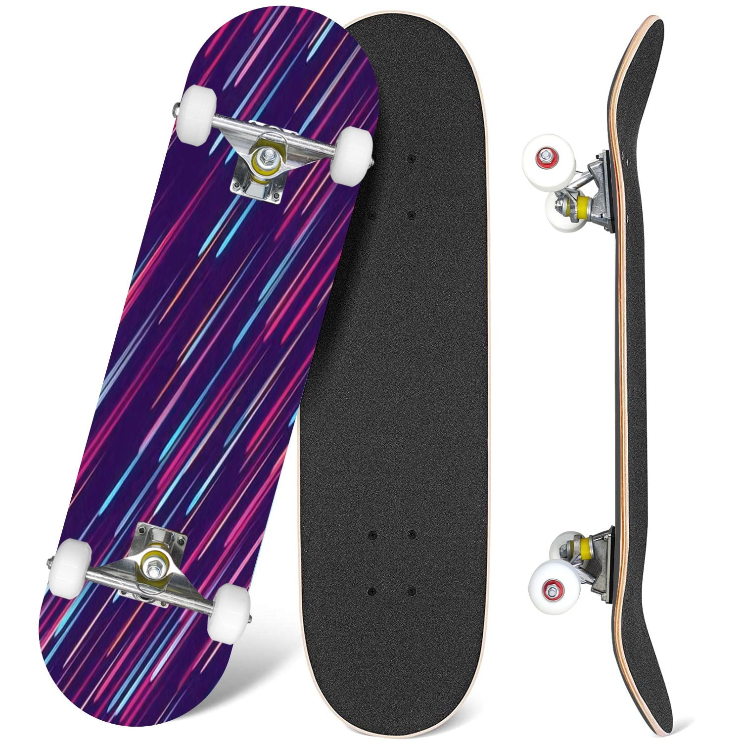 31'' Complete Skateboard 7 Layer Canadian Maple Double Kick Deck ...