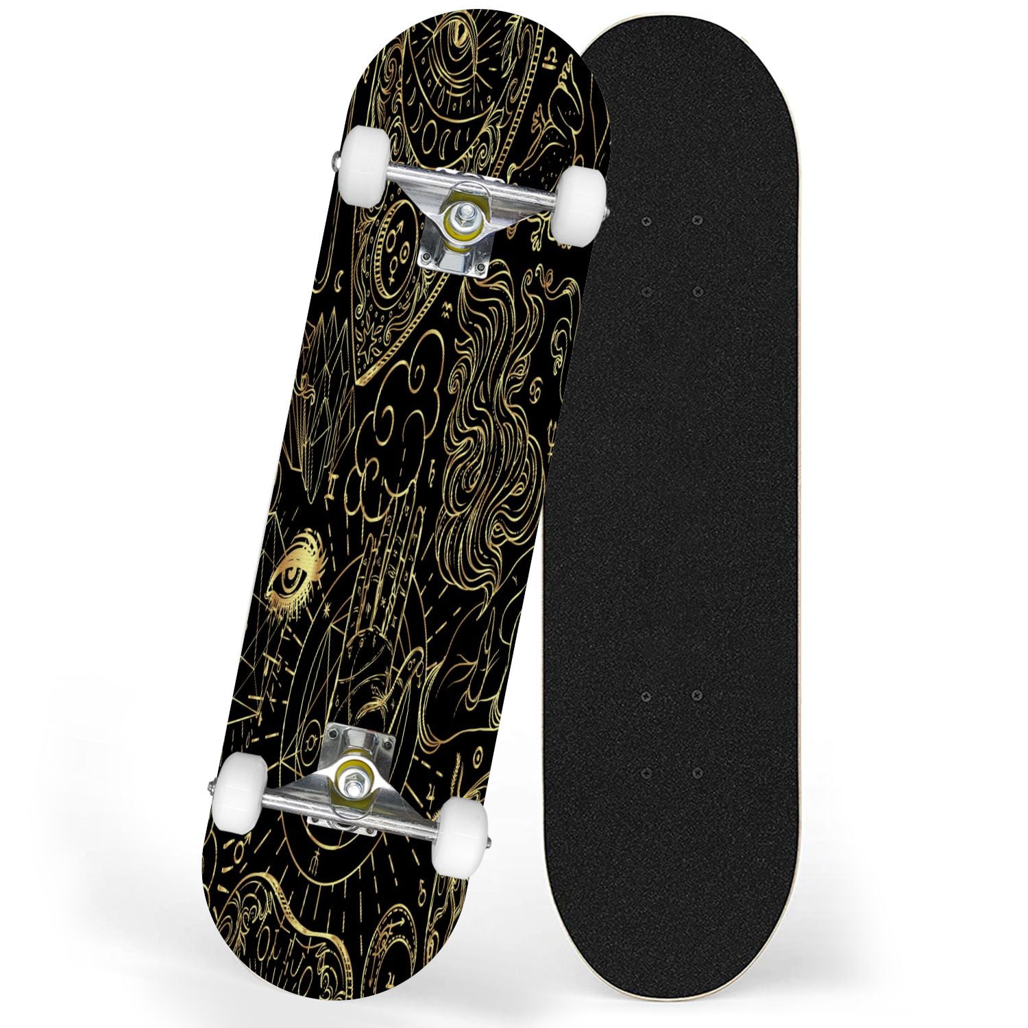 31'' Complete Skateboard 7 Layer Canadian Maple Double Kick Deck Skateboards Mystic magic ...