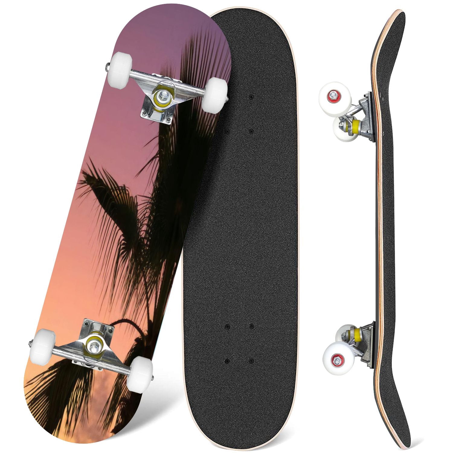 31'' Complete Skateboard 7 Layer Canadian Maple Double Kick Deck ...