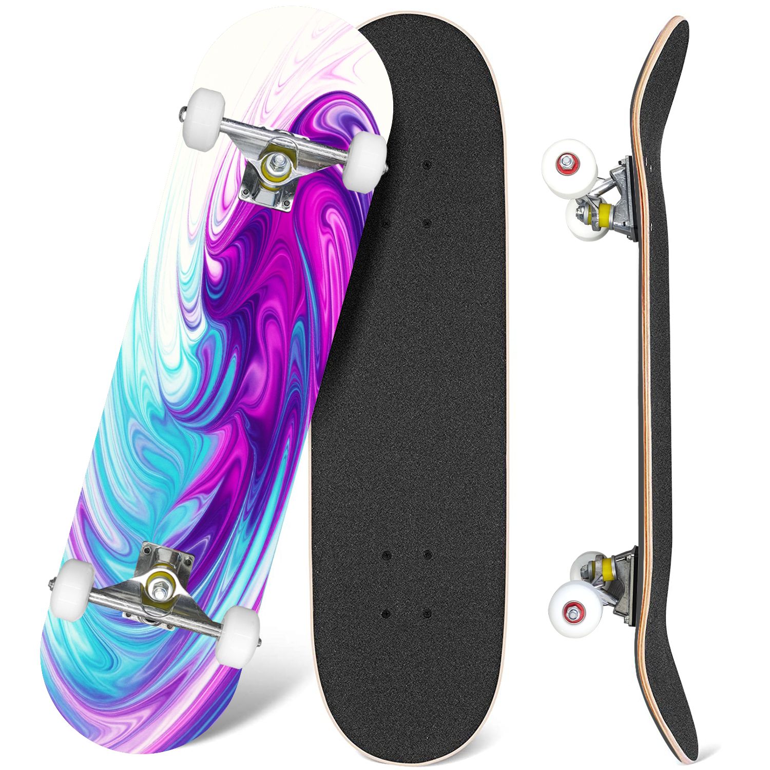 31'' Complete Skateboard 7 Layer Canadian Maple Double Kick Deck ...