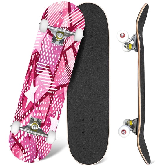 31'' Complete Skateboard 7 Layer Canadian Maple Double Kick Deck ...