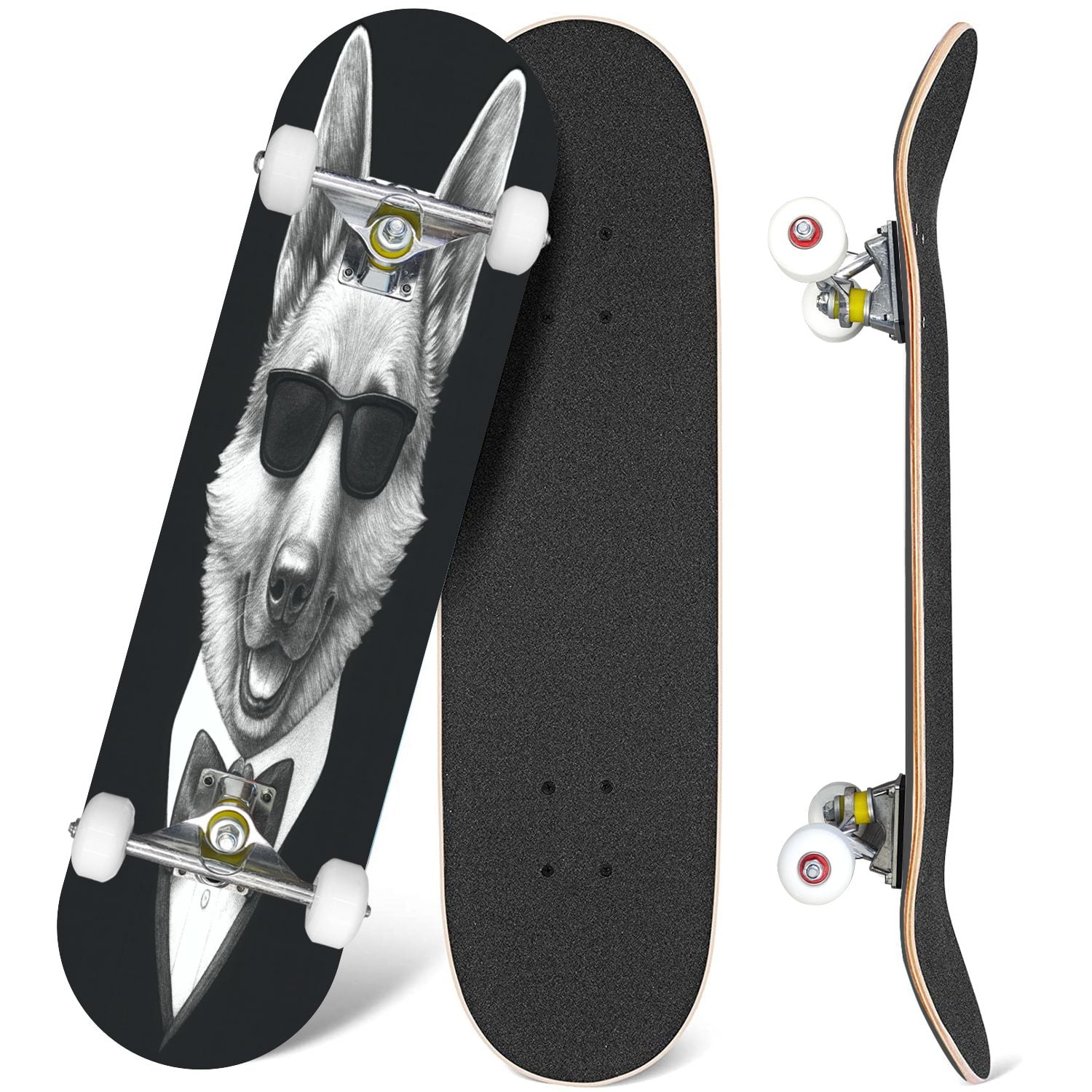 31'' Complete Skateboard 7 Layer Canadian Maple Double Kick Deck ...
