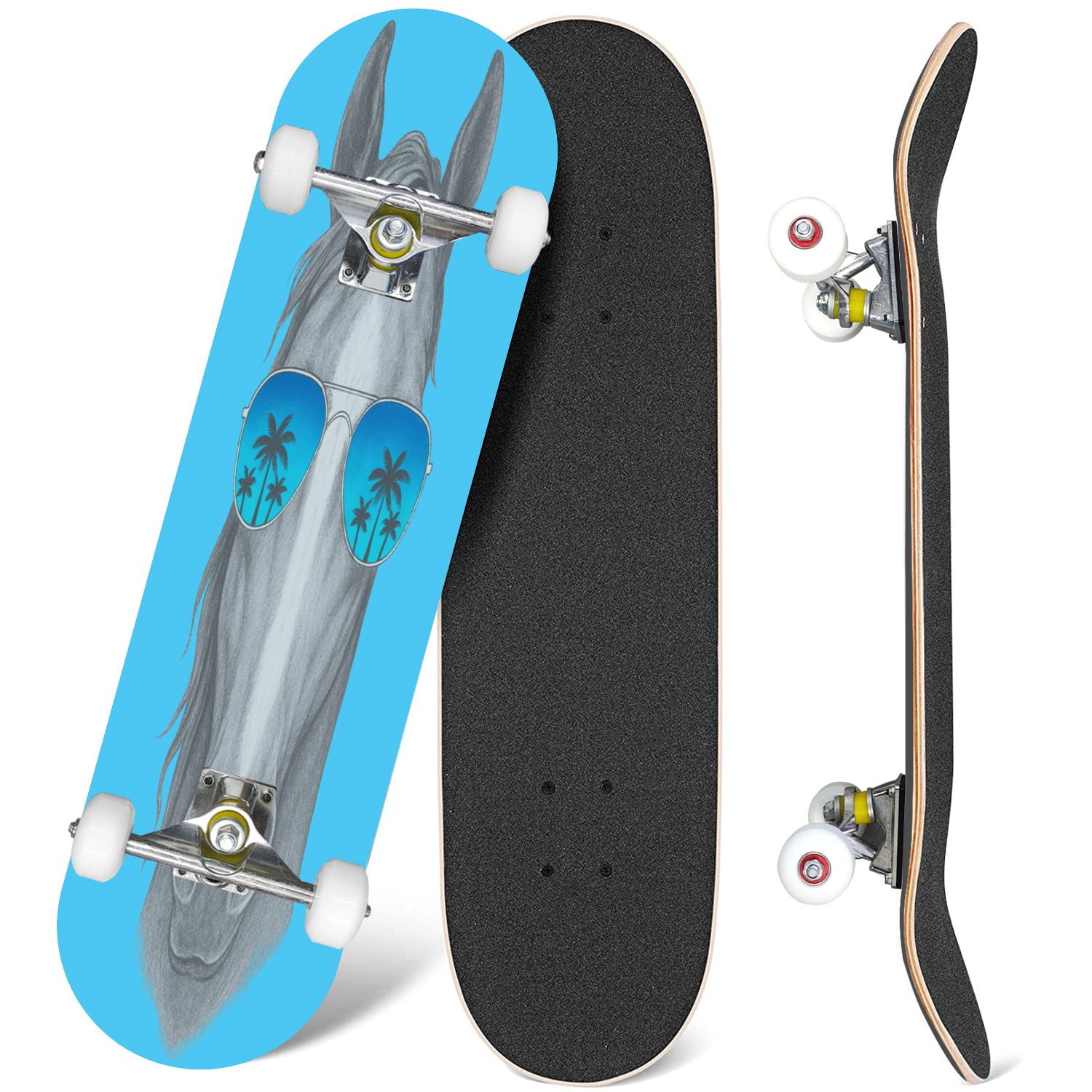 31'' Complete Skateboard 7 Layer Canadian Maple Double Kick Deck ...