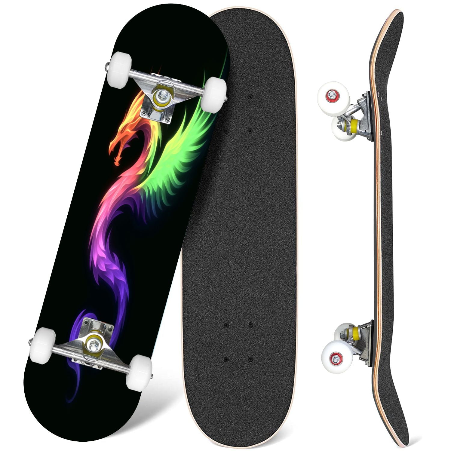 31'' Complete Skateboard 7 Layer Canadian Maple Double Kick Deck ...