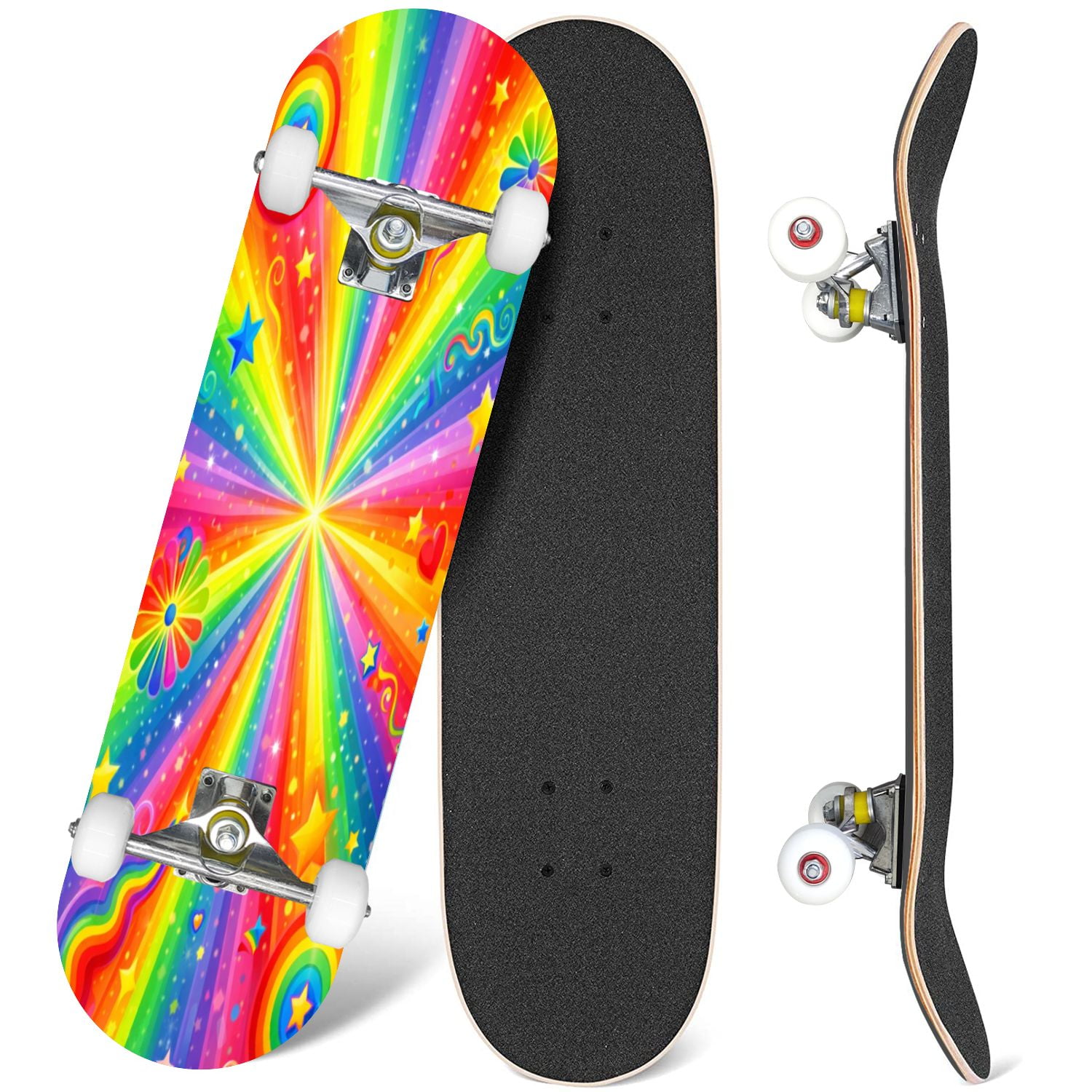 31'' Complete Skateboard 7 Layer Canadian Maple Double Kick Deck ...