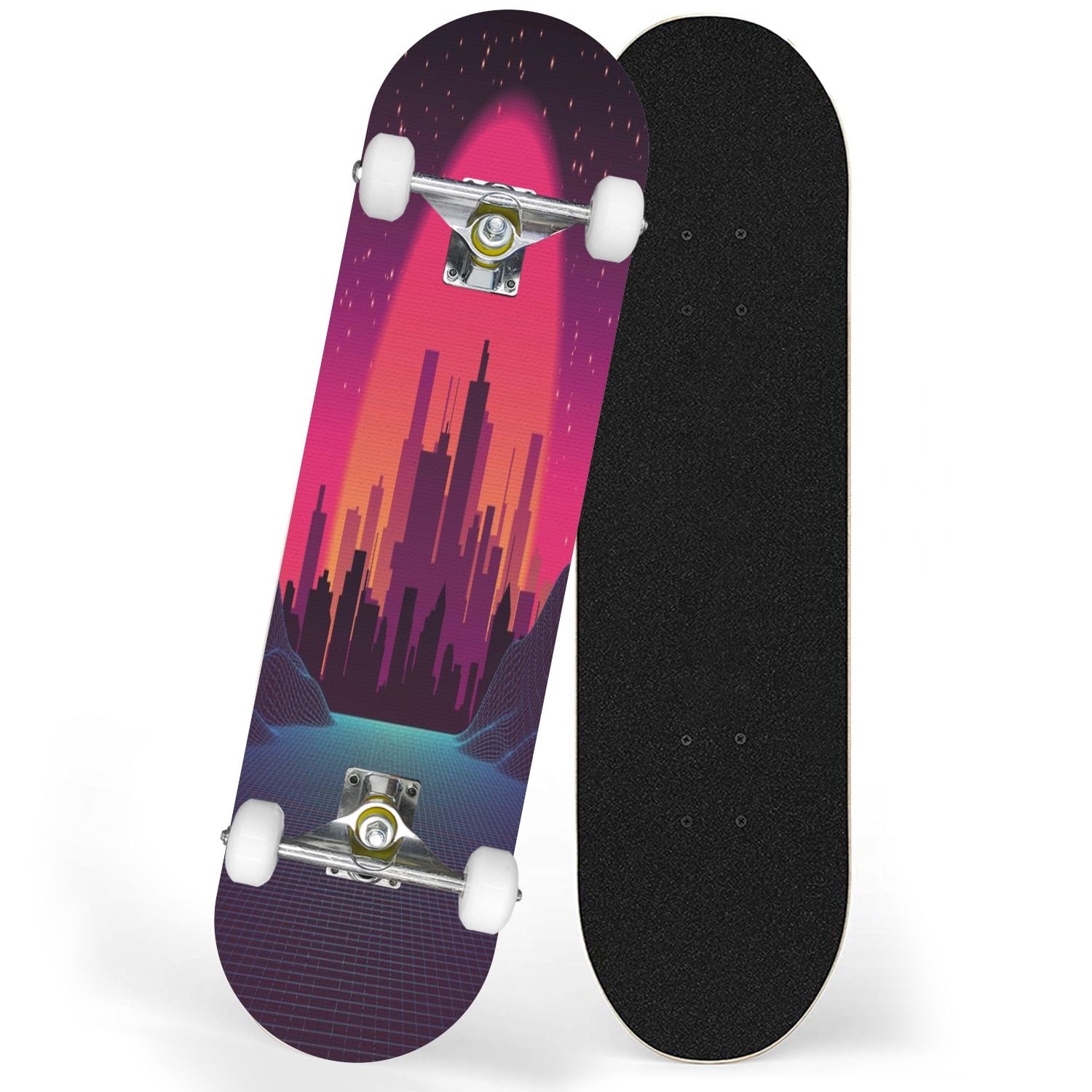 31'' Complete Skateboard 7 Layer Canadian Maple Double Kick Deck ...