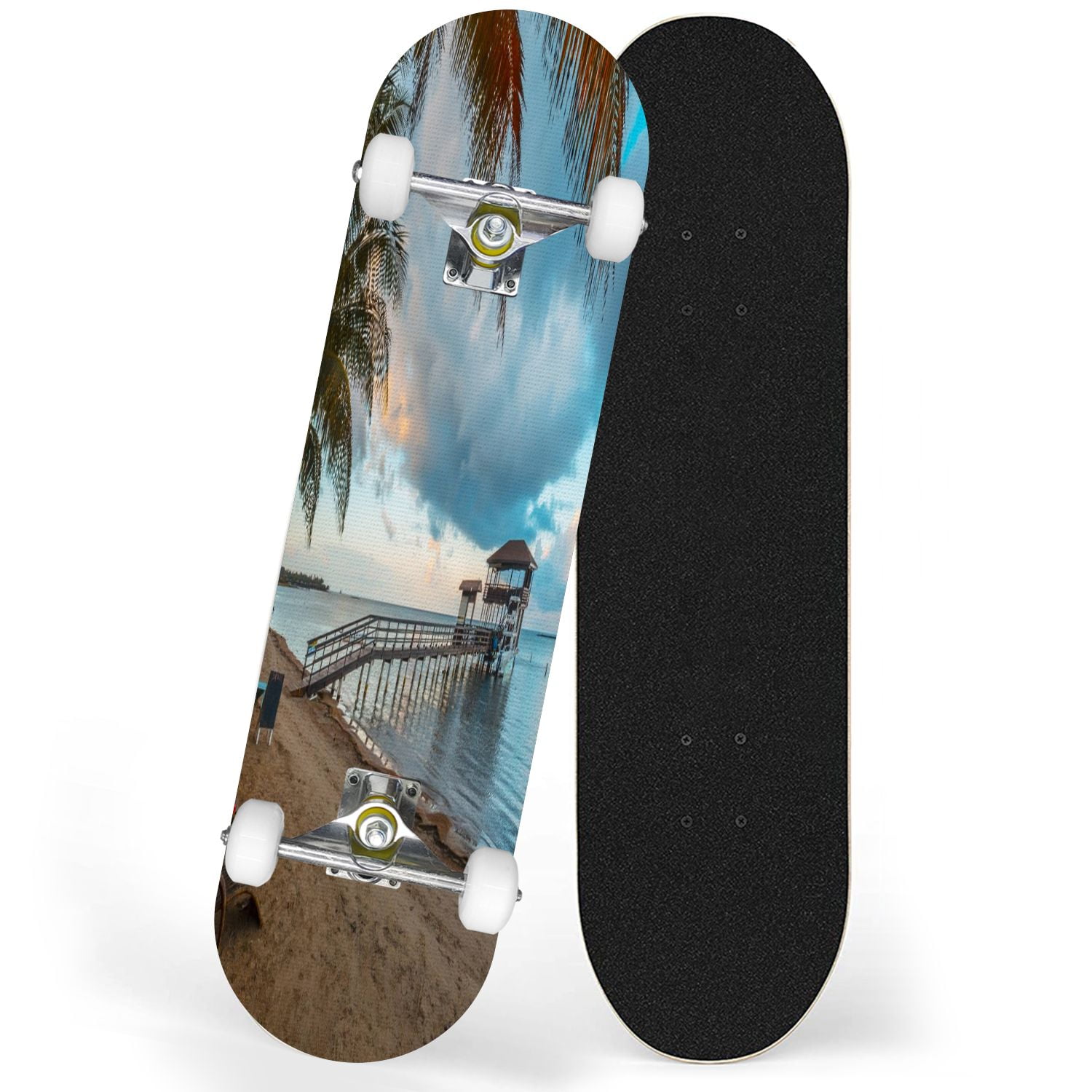 31'' Complete Skateboard 7 Layer Canadian Maple Double Kick Deck ...