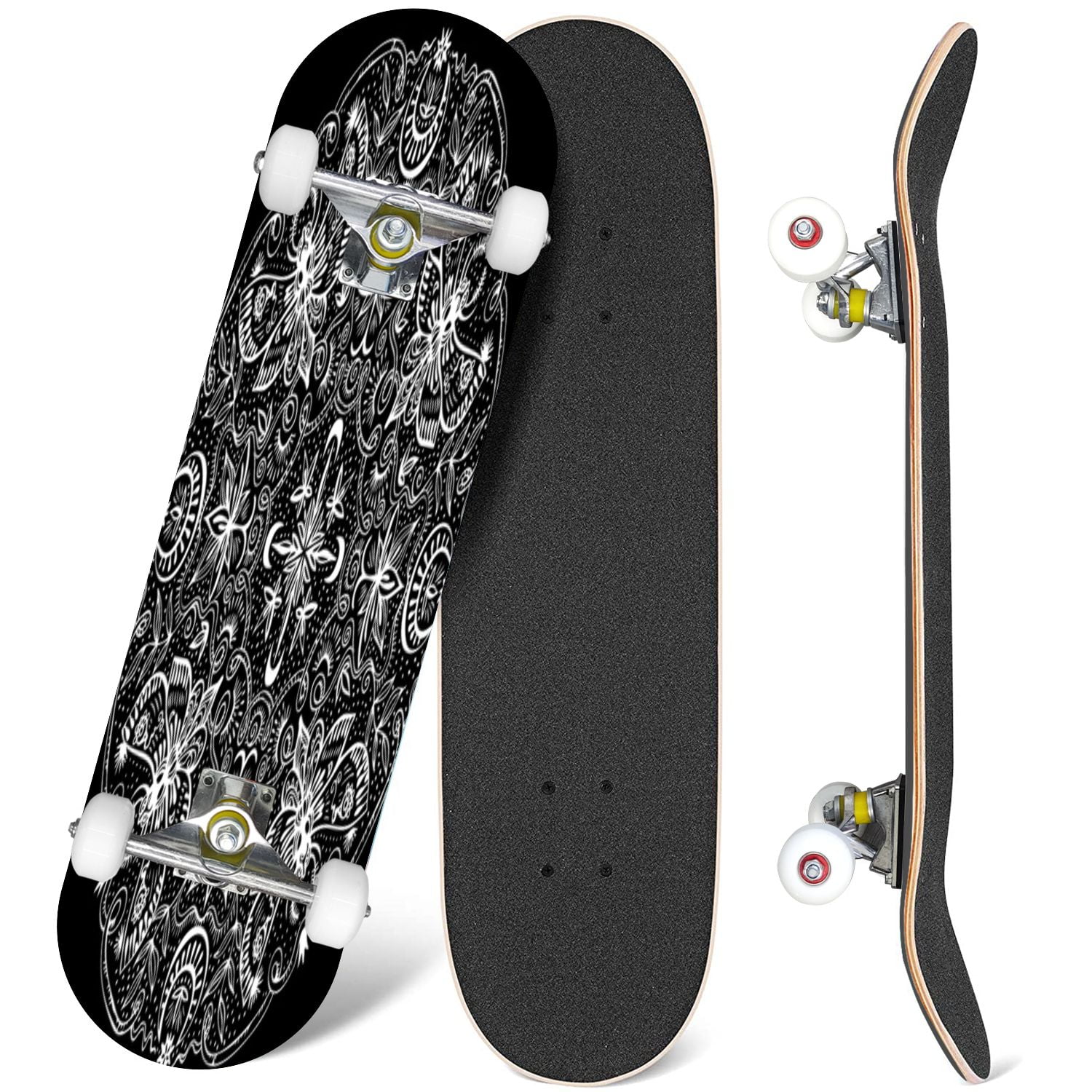 31'' Complete Skateboard 7 Layer Canadian Maple Double Kick Deck ...