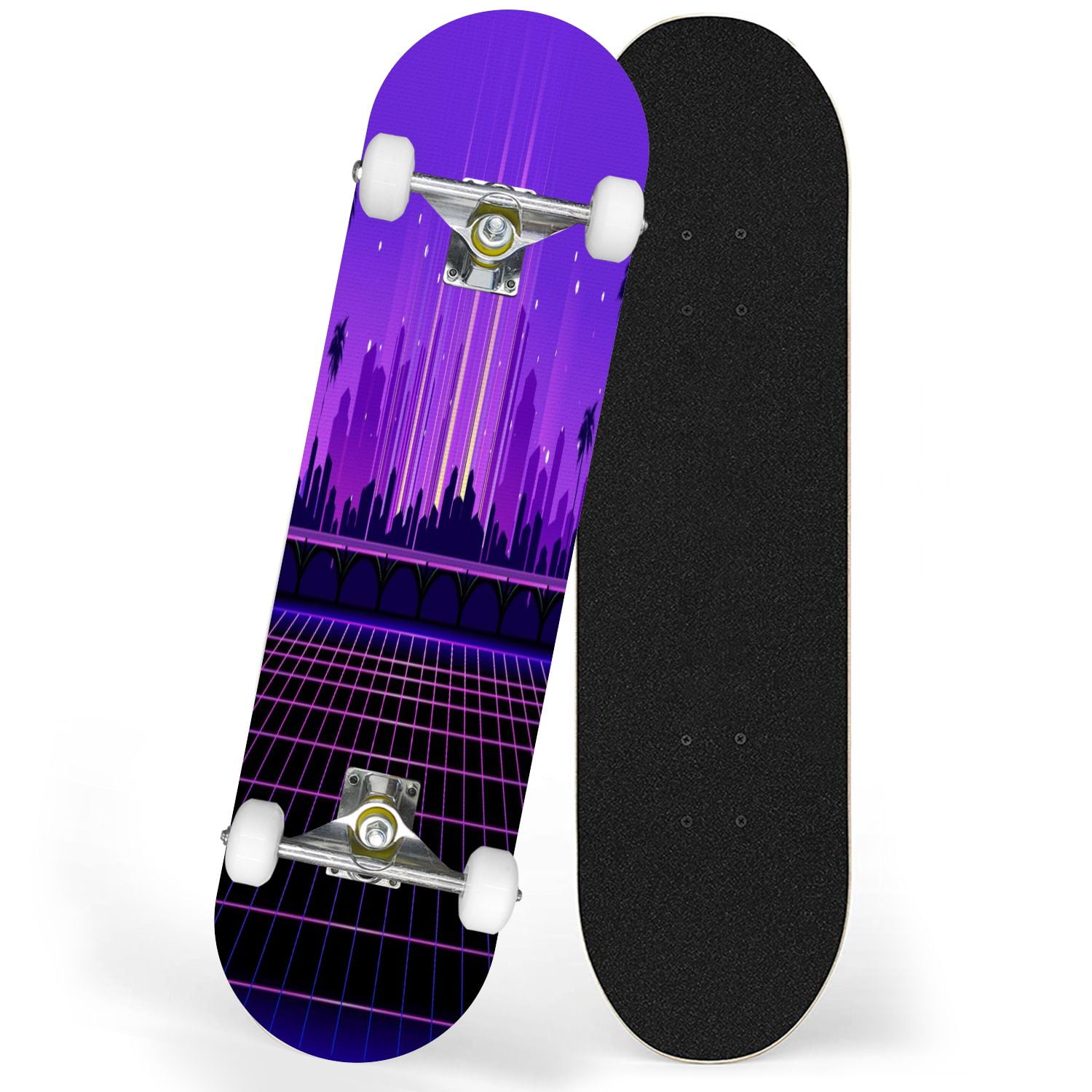 31'' Complete Skateboard 7 Layer Canadian Maple Double Kick Deck ...