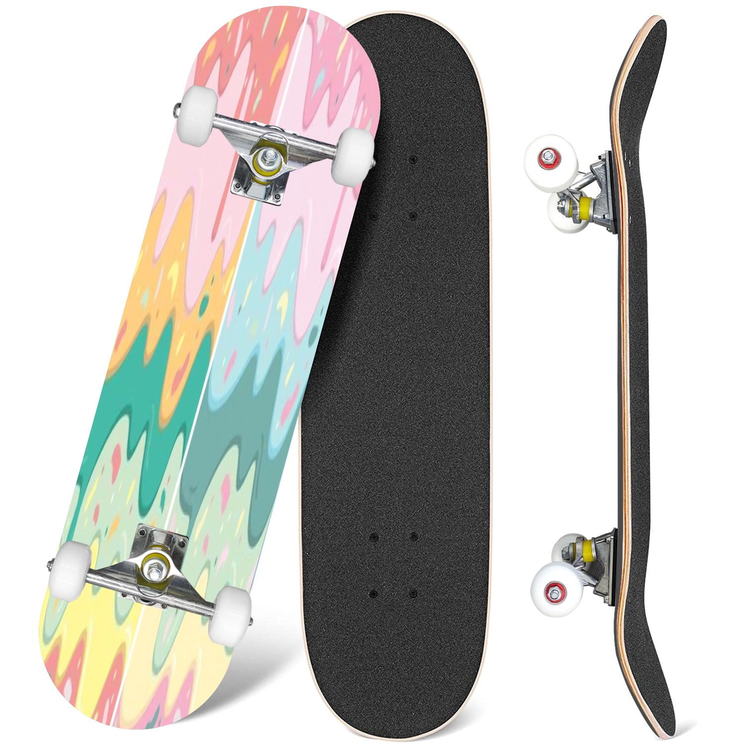 31'' Complete Skateboard 7 Layer Canadian Maple Double Kick Deck ...