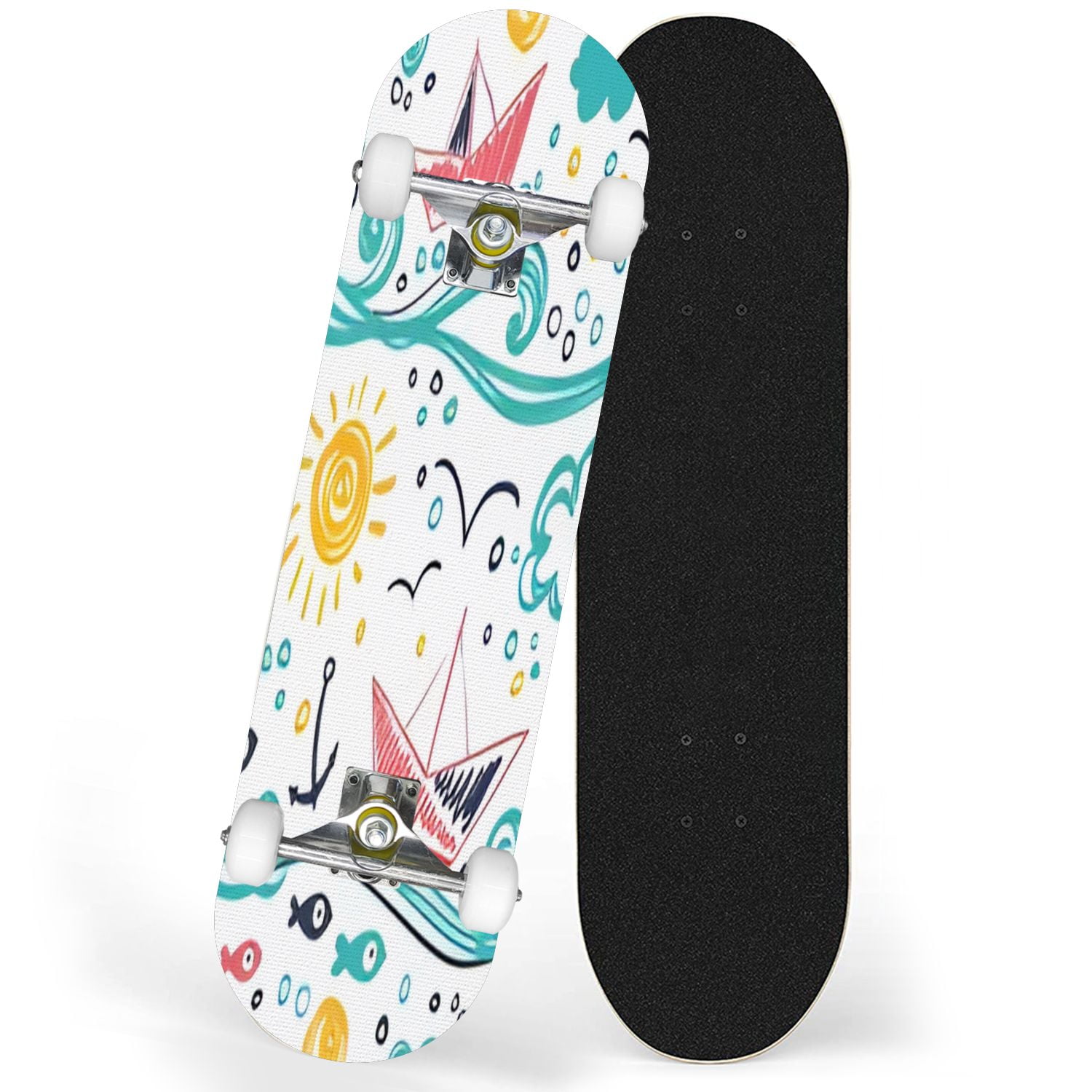 31'' Complete Skateboard 7 Layer Canadian Maple Double Kick Deck ...