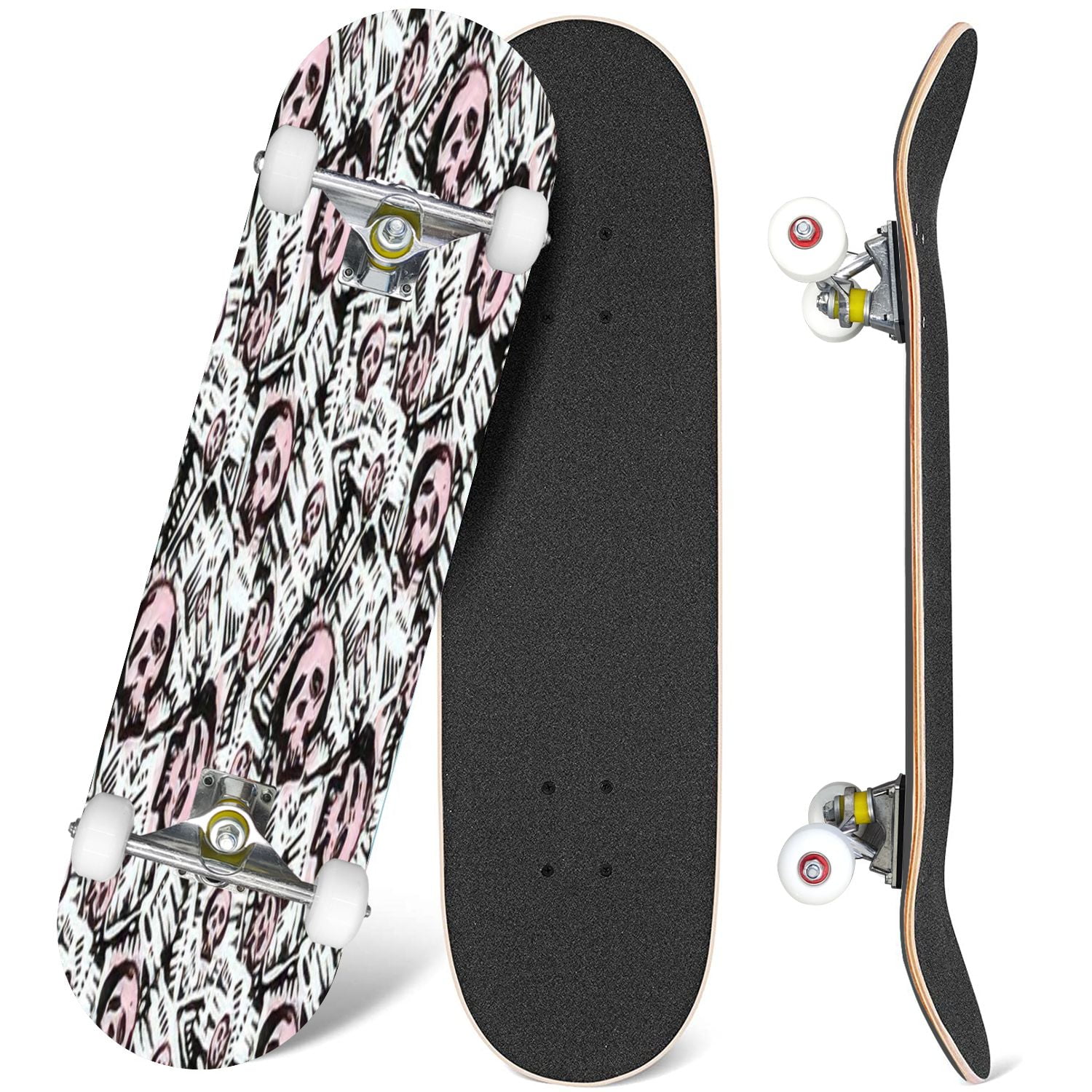 31'' Complete Skateboard 7 Layer Canadian Maple Double Kick Deck ...
