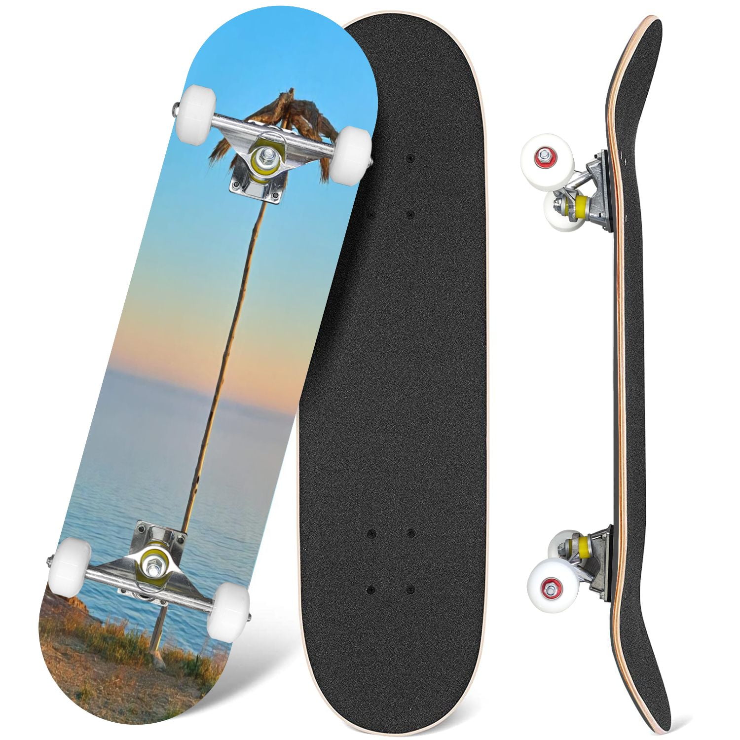31'' Complete Skateboard 7 Layer Canadian Maple Double Kick Deck ...