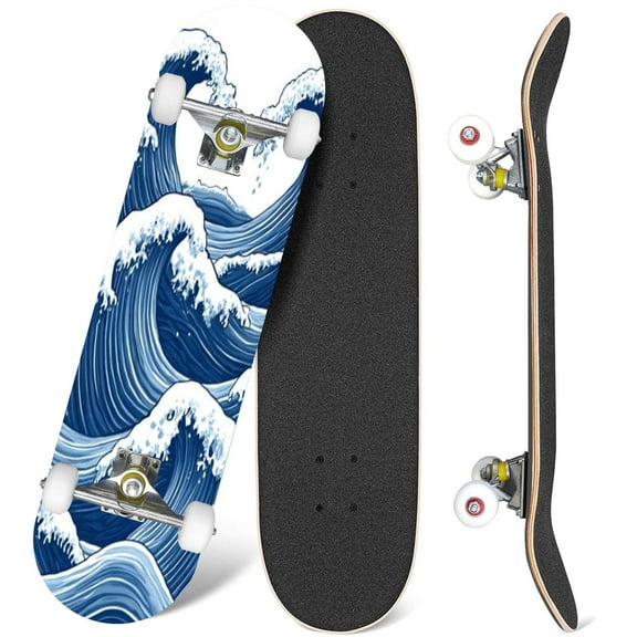 31'' Complete Skateboard 7 Layer Canadian Maple Double Kick Deck ...