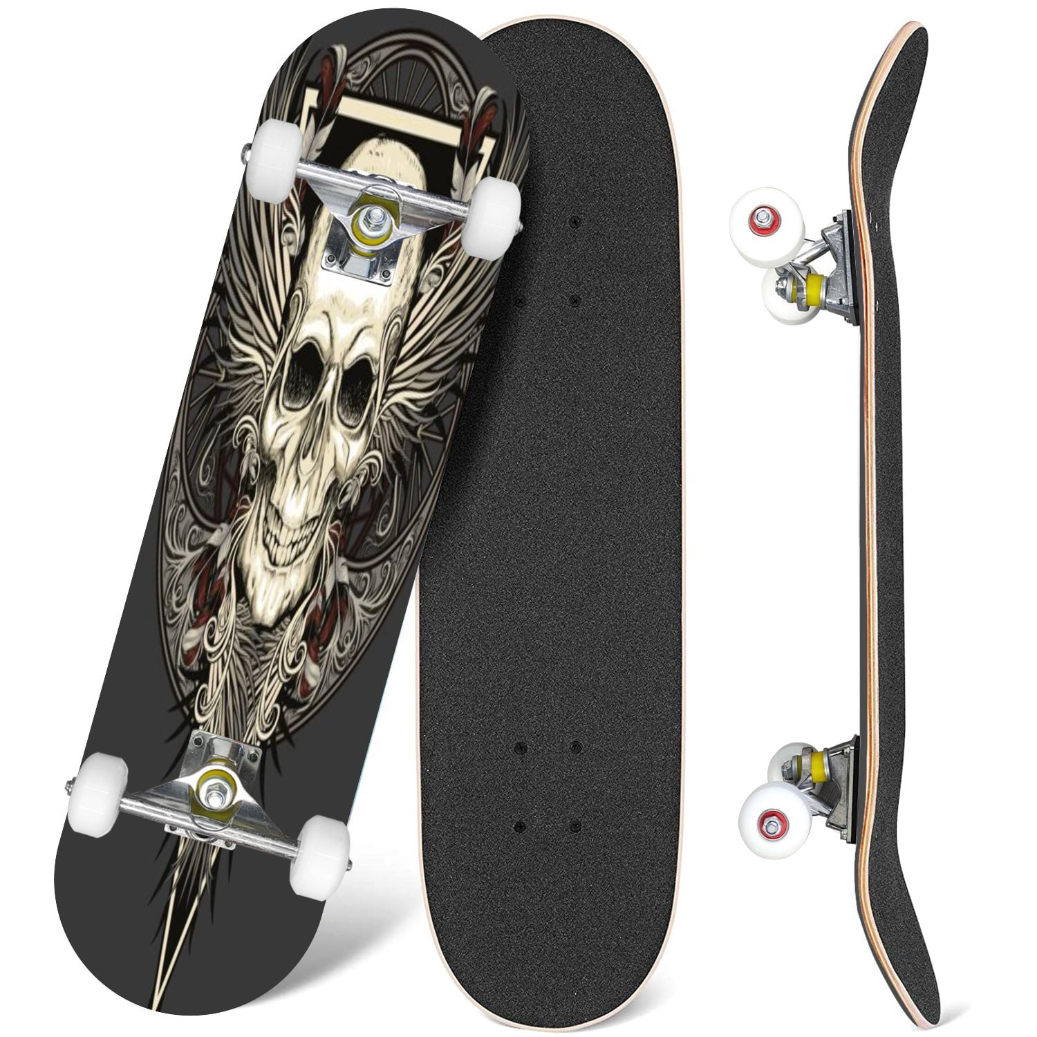 31'' Complete Skateboard 7 Layer Canadian Maple Double Kick Deck ...