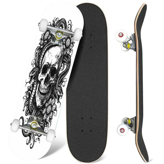 31'' Complete Skateboard 7 Layer Canadian Maple Double Kick Deck ...