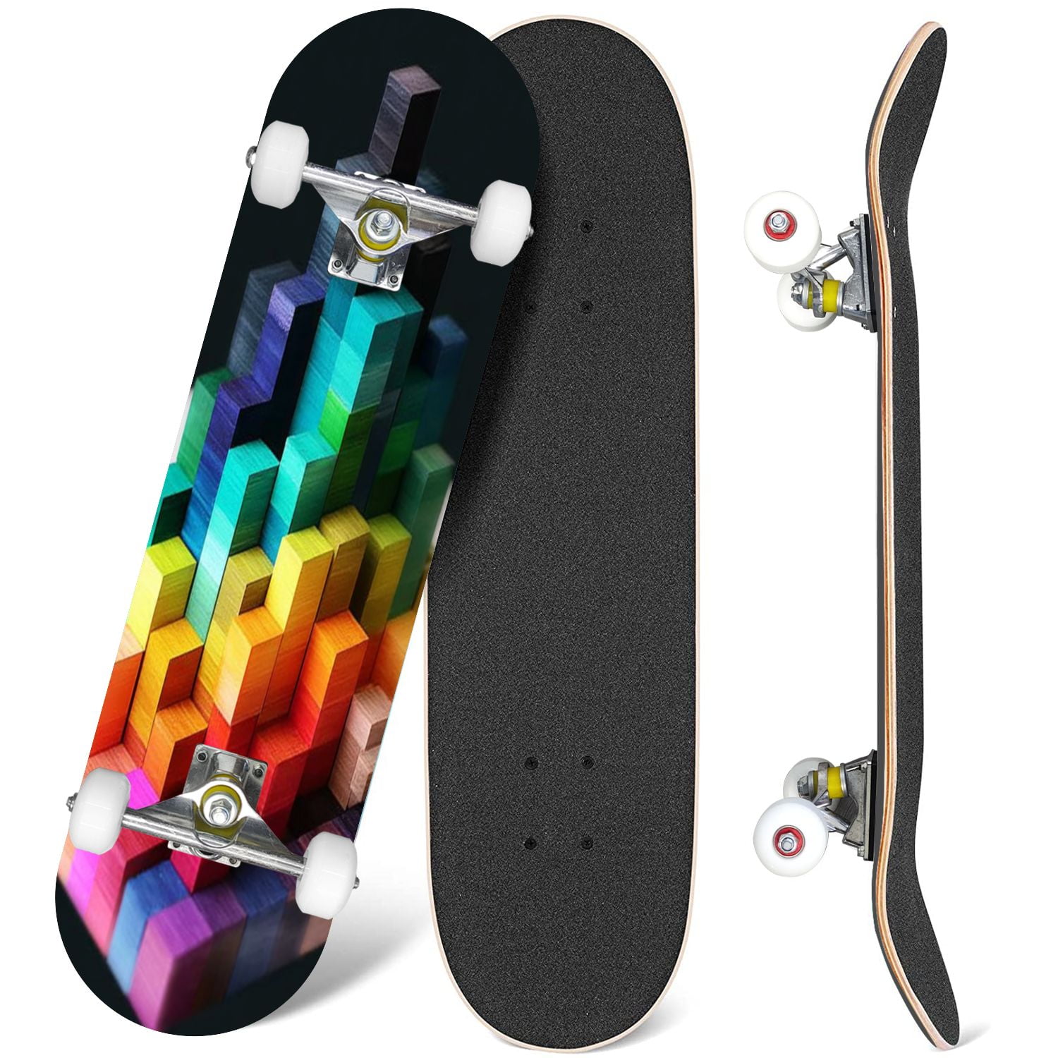 31'' Complete Skateboard 7 Layer Canadian Maple Double Kick Deck ...