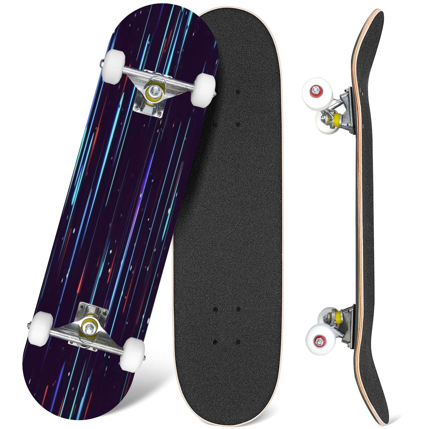 31'' Complete Skateboard 7 Layer Canadian Maple Double Kick Deck ...