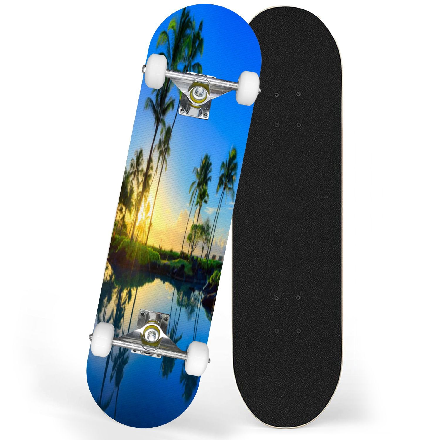 31'' Complete Skateboard 7 Layer Canadian Maple Double Kick Deck ...