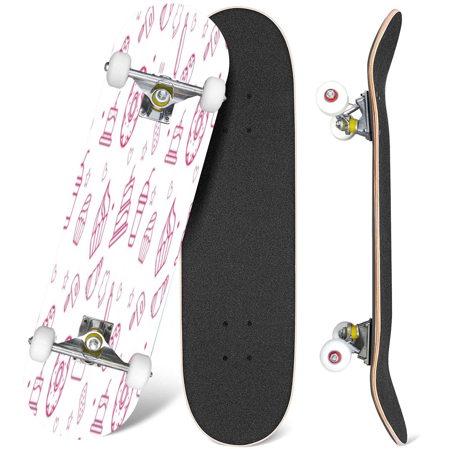 31'' Complete Skateboard 7 Layer Canadian Maple Double Kick Deck ...