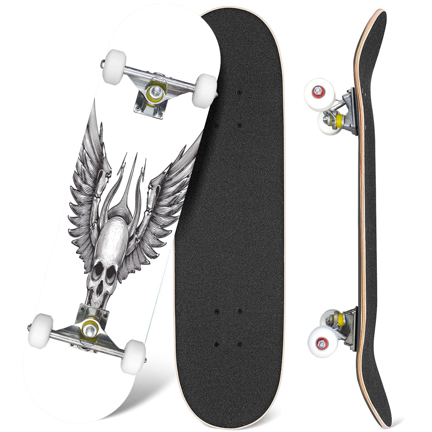 31'' Complete Skateboard 7 Layer Canadian Maple Double Kick Deck ...