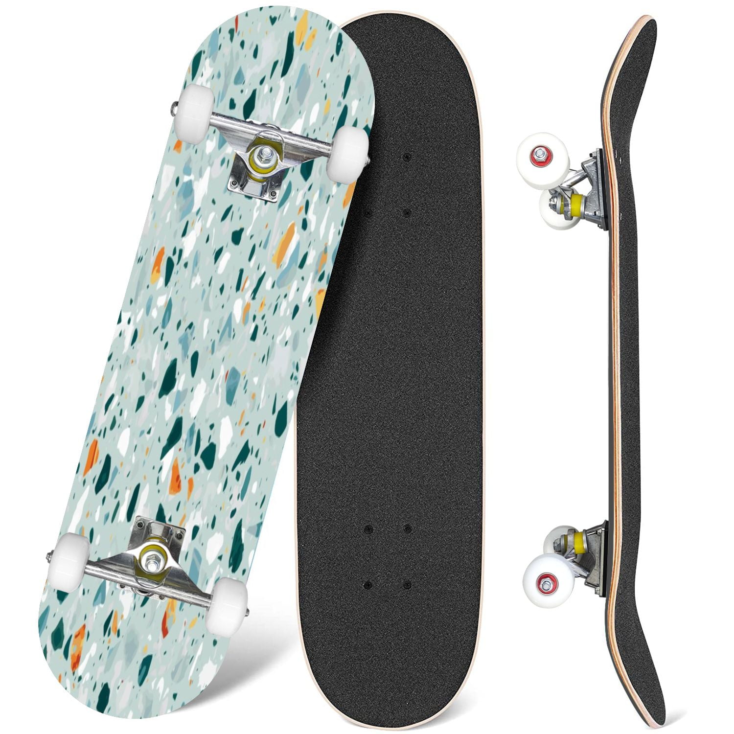 31'' Complete Skateboard 7 Layer Canadian Maple Double Kick Deck ...