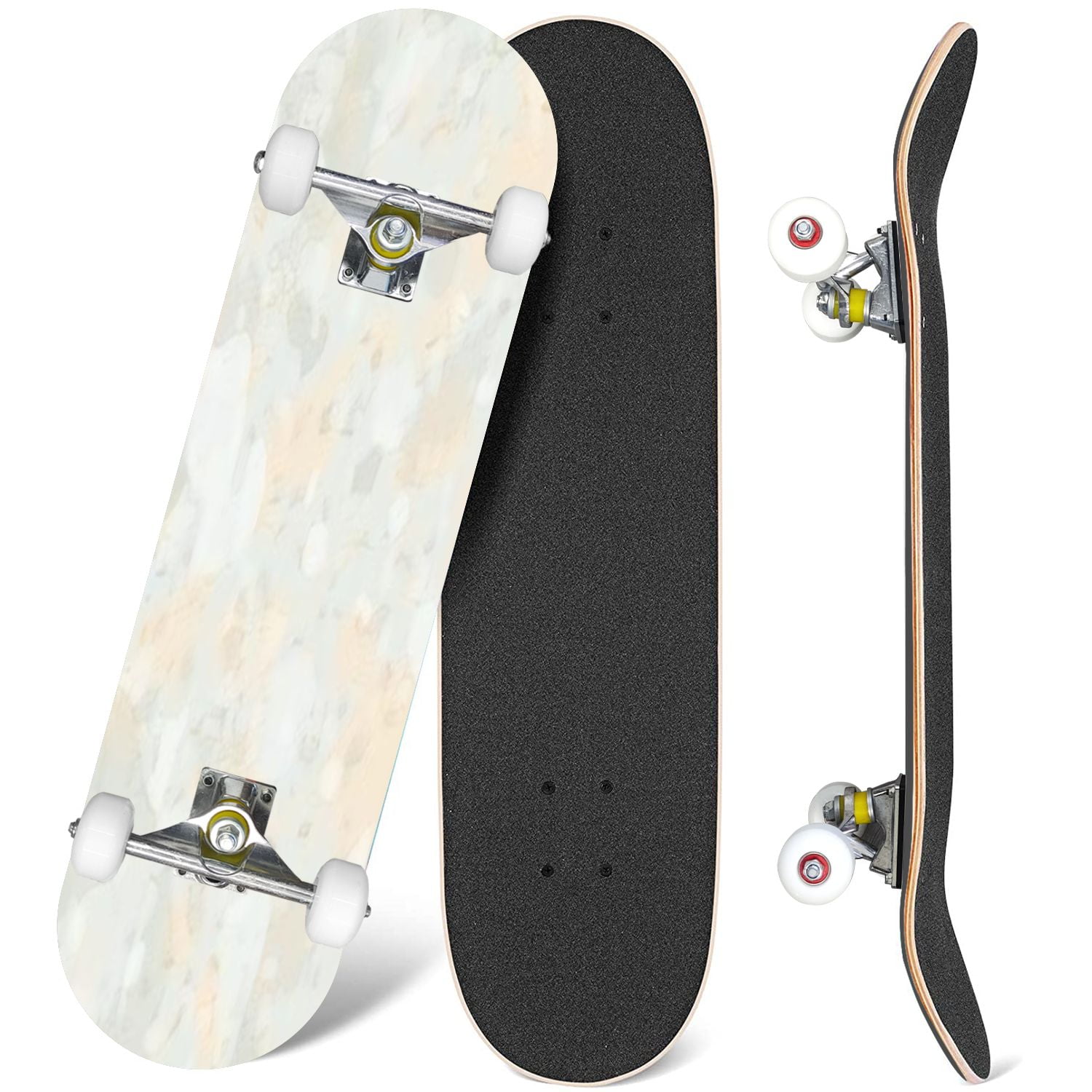 31'' Complete Skateboard 7 Layer Canadian Maple Double Kick Deck Skateboards Terrazzo modern ...