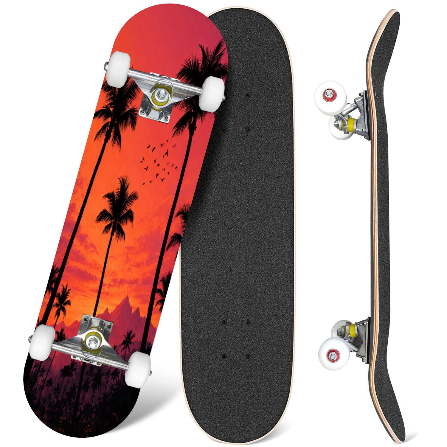 31'' Complete Skateboard 7 Layer Canadian Maple Double Kick Deck ...