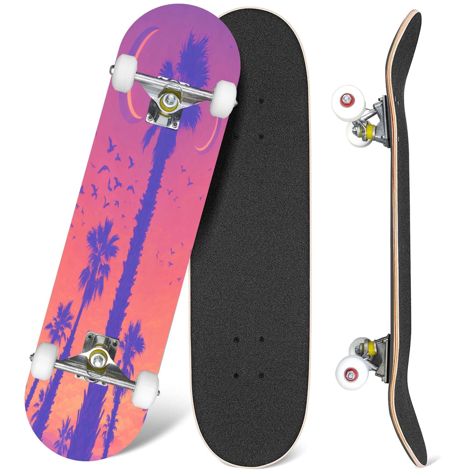 31'' Complete Skateboard 7 Layer Canadian Maple Double Kick Deck ...