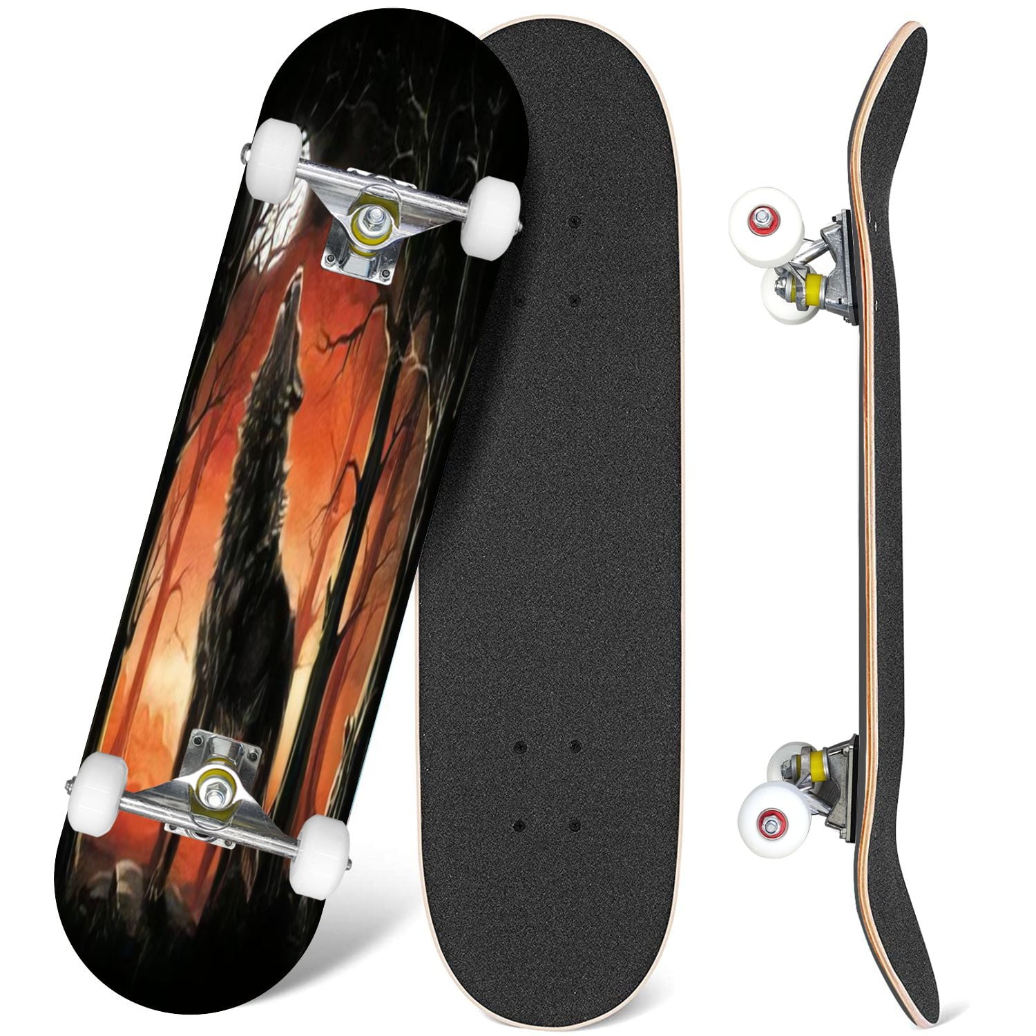 31'' Complete Skateboard 7 Layer Canadian Maple Double Kick Deck ...