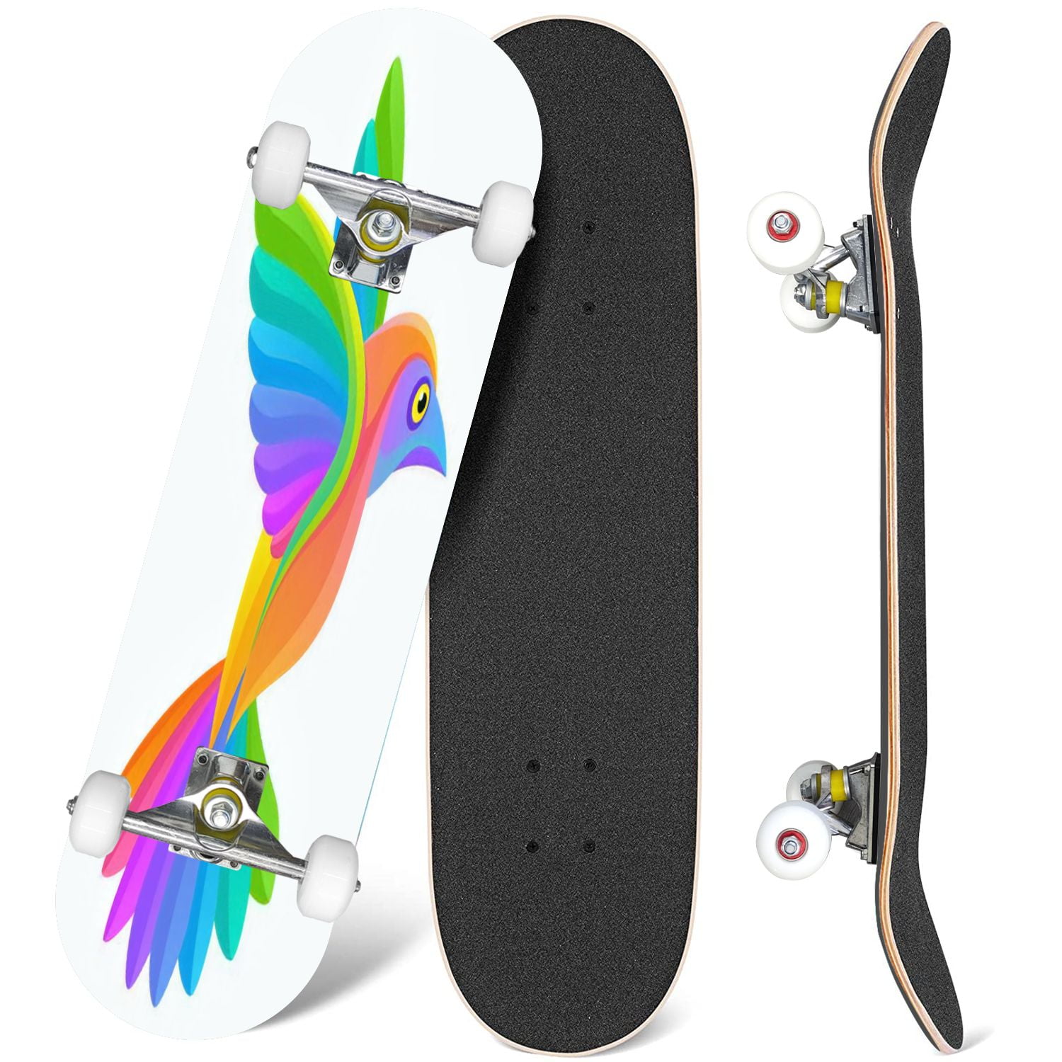 31'' Complete Skateboard 7 Layer Canadian Maple Double Kick Deck ...