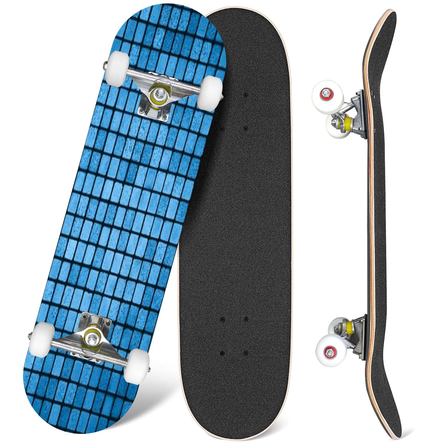 31'' Complete Skateboard 7 Layer Canadian Maple Double Kick Deck ...